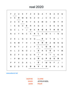 Etiquettes de Noël mots cachés – Sakartonn